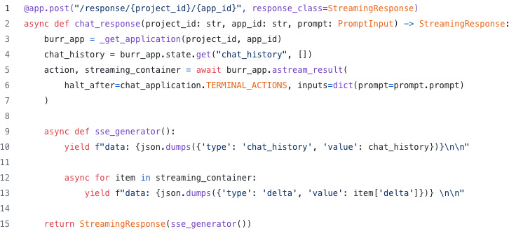 Streaming Chatbot with Burr, FastAPI, and React