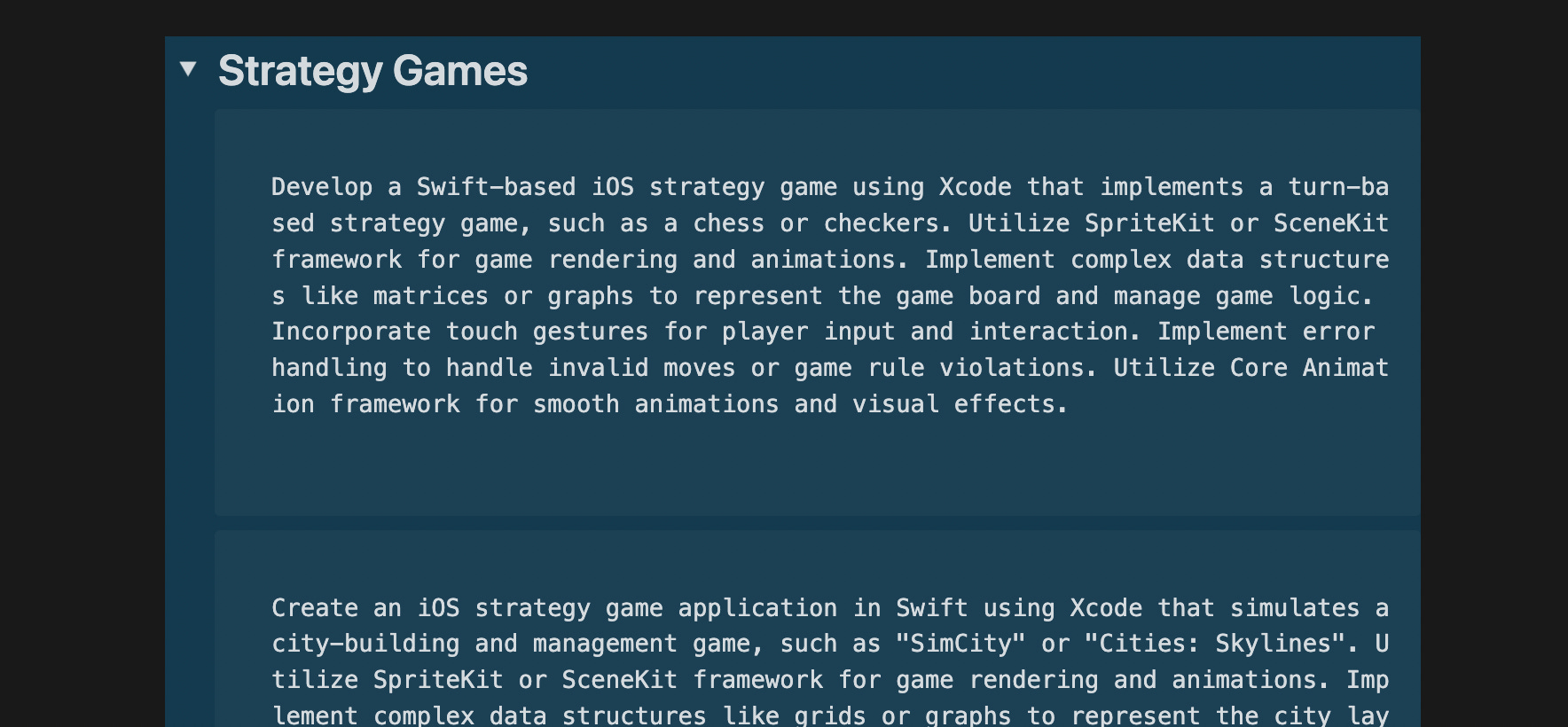 Code Prompts: iOS Swift ☕️ Build Strategy Games in ChatGPT 📱 Code Prompts: iOS Swift ☕️ Build Strategy Games in ChatGPT 📱