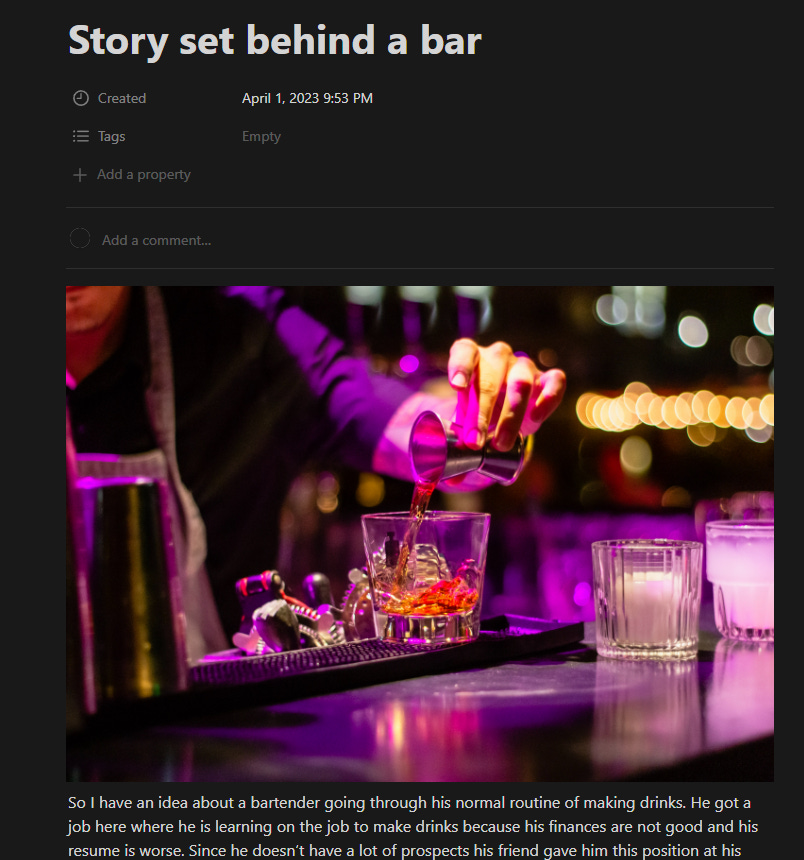 April 1st, 2023 The Plottery Writing Prompt: Short Story set behind a bar