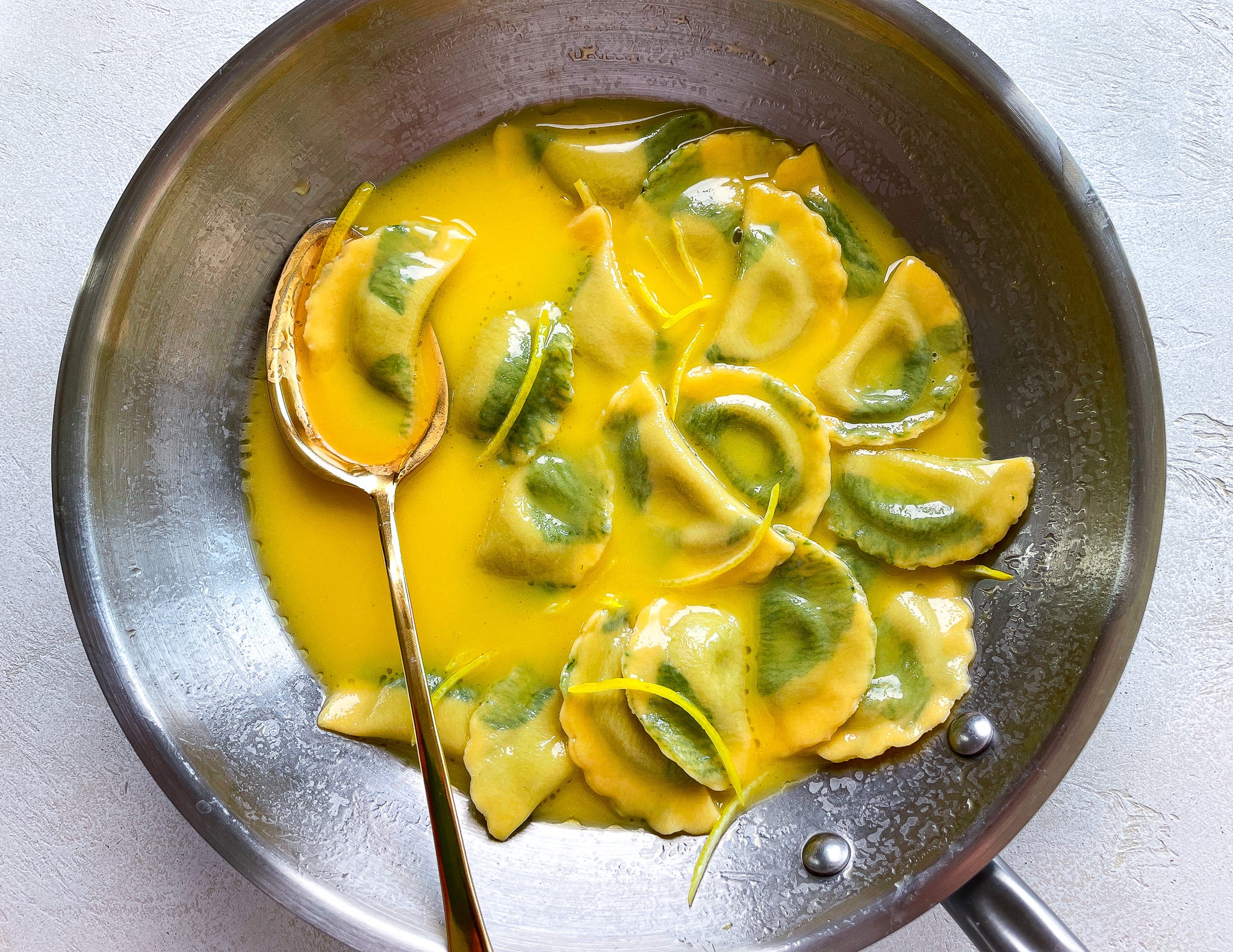 basil & burrata ravioli - by Meryl Feinstein