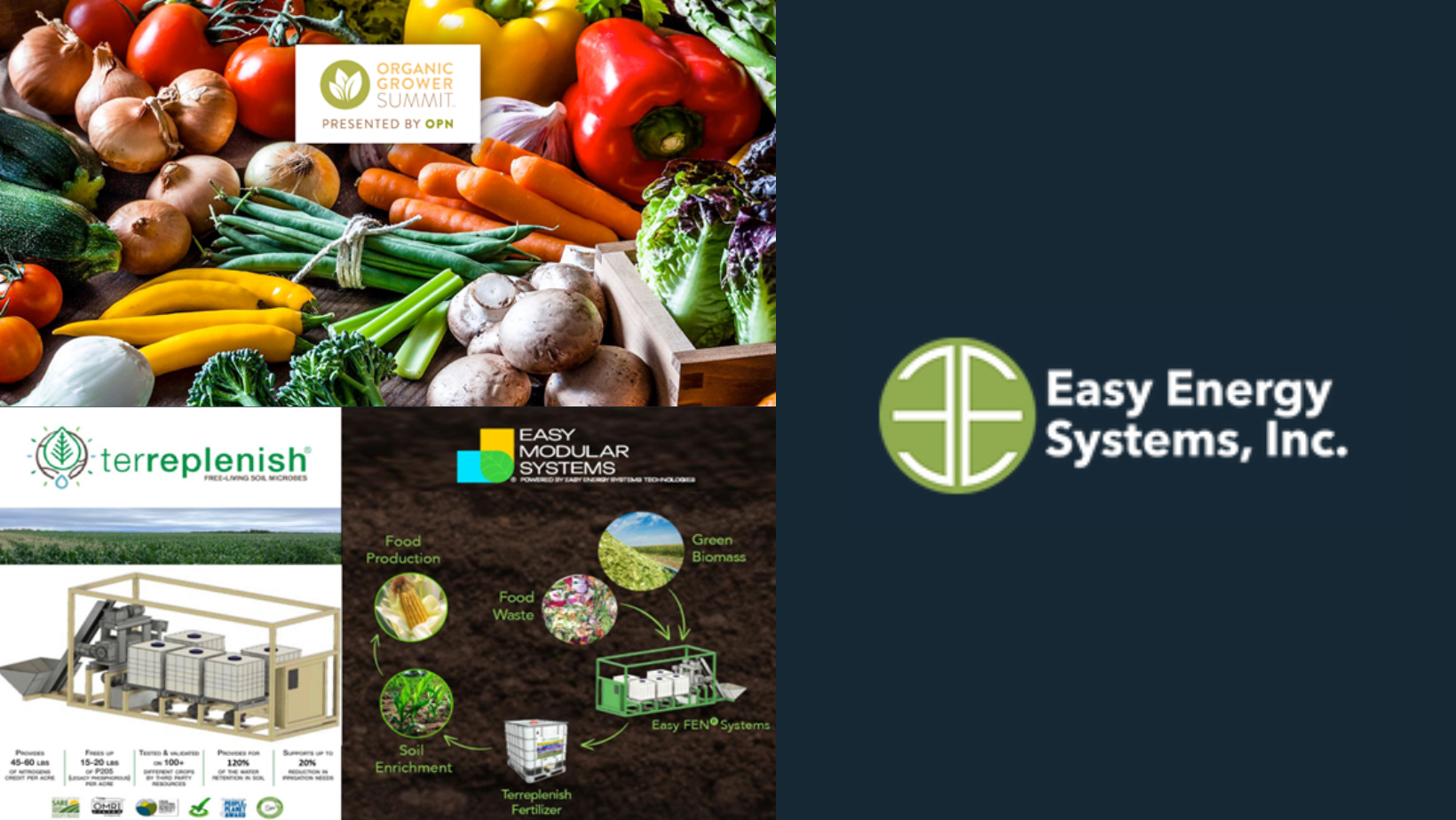 EASY ENERGY SYSTEMS TO EXHIBIT AT ORGANIC GROWERS SUMMIT IN MONTEREY, CA