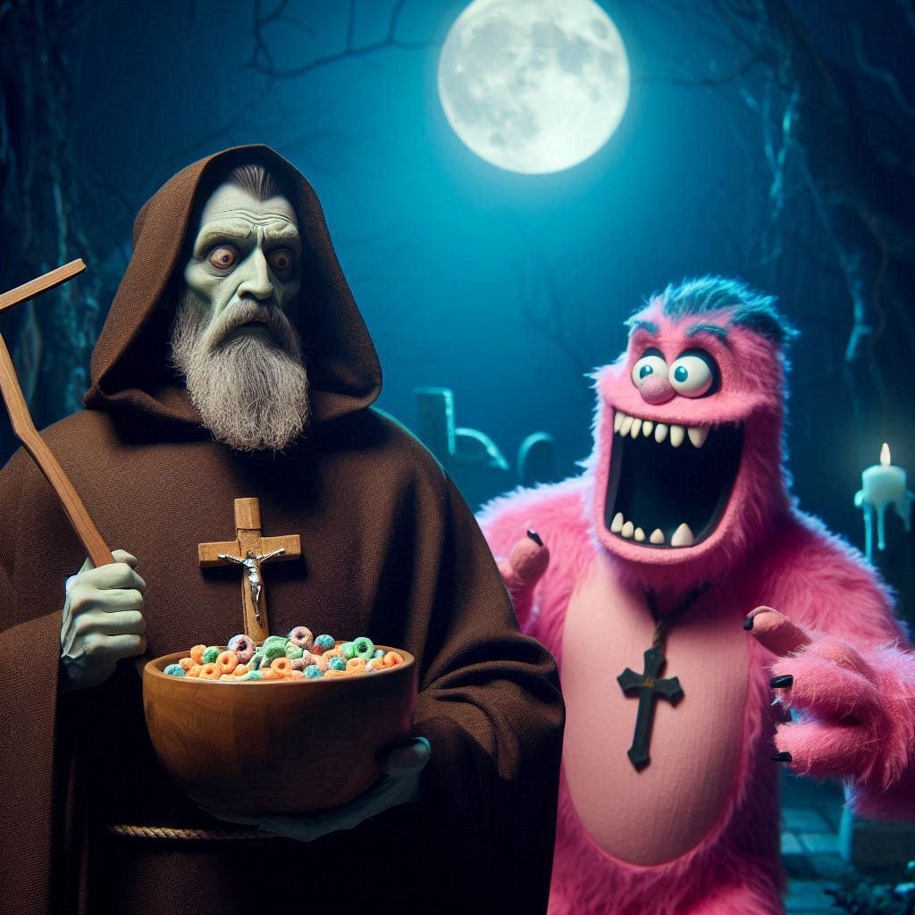 Saint Ignatius and Franken Berry Discuss the Monster in Frankenstein