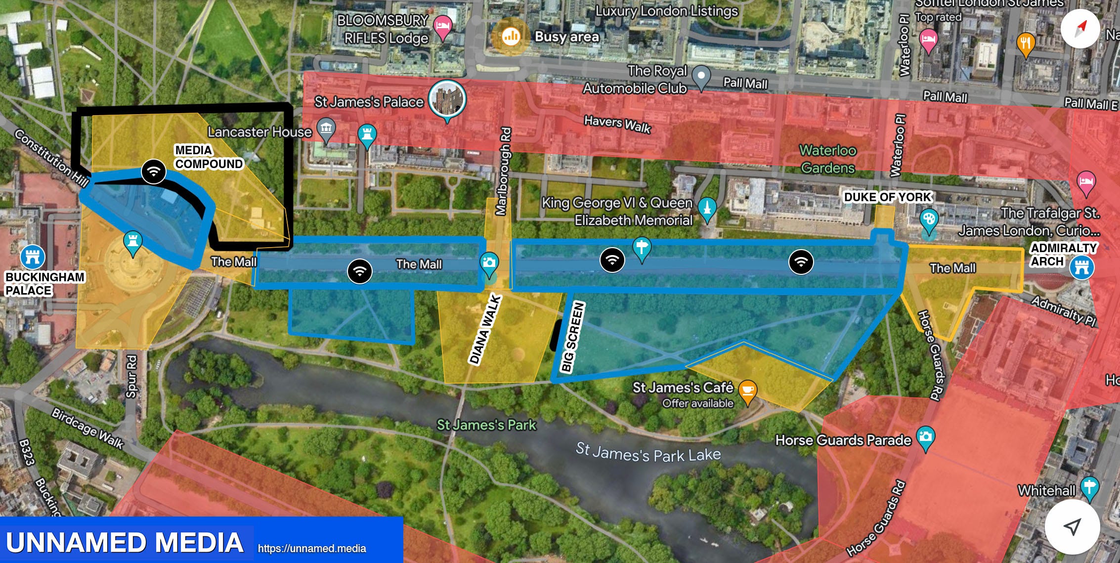 Using a Private 5G Network to Broadcast The Coronation