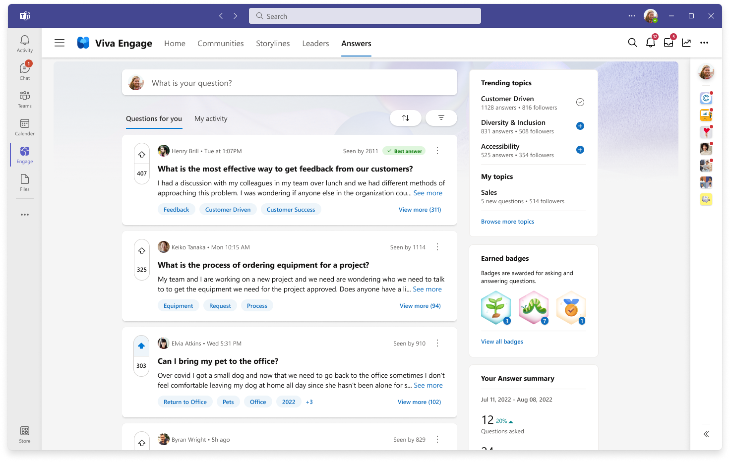 Viva Engage features for leaders, communicators and employees Viva Engage features for leaders, communicators and employees