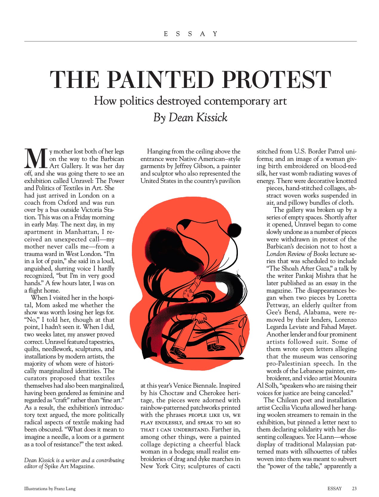 On Dean Kissick's Article in Harper's