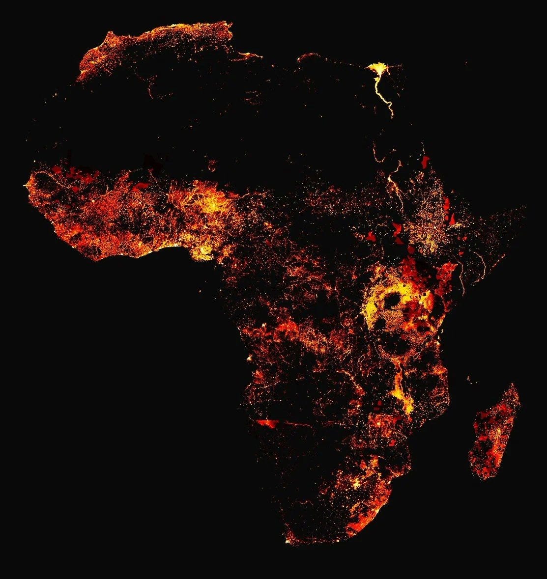Population density in Africa. - by Serkan Taşkıran