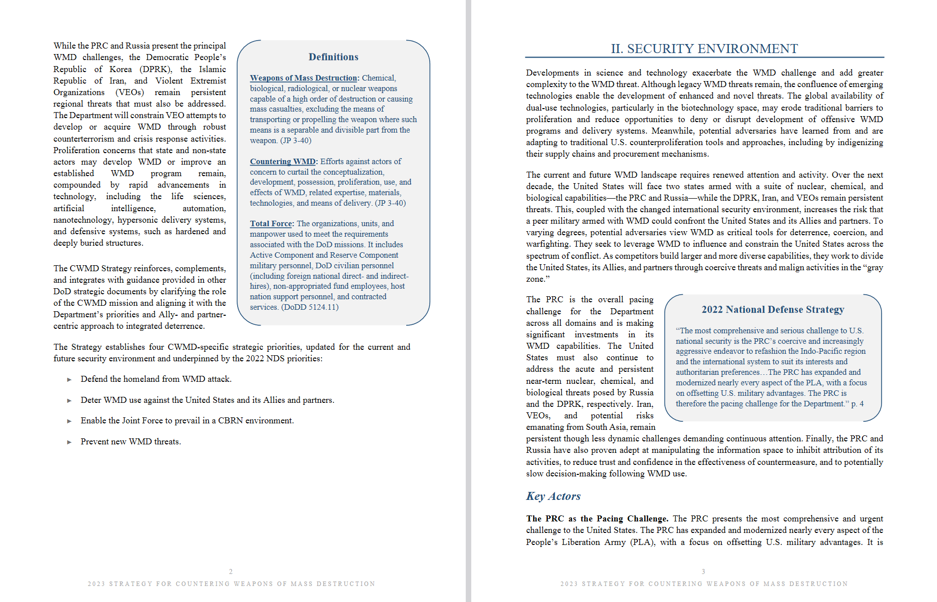 DOD Announces Release of 2023 Strategy for Countering Weapons of Mass ...