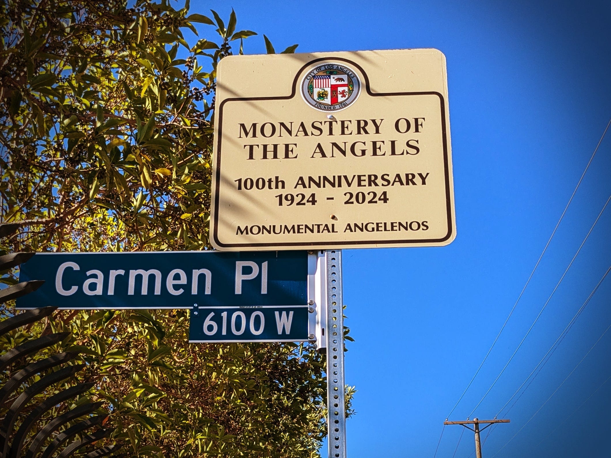 Is That A Bogus Ceremonial City Sign at Monastery of the Angels in ...