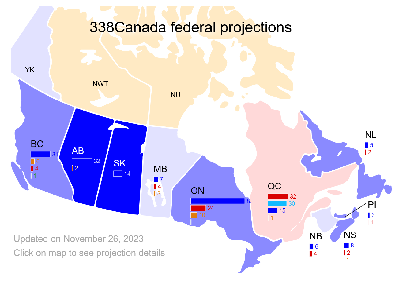 338 Sunday Update: Conservatives Maintain Their Lead