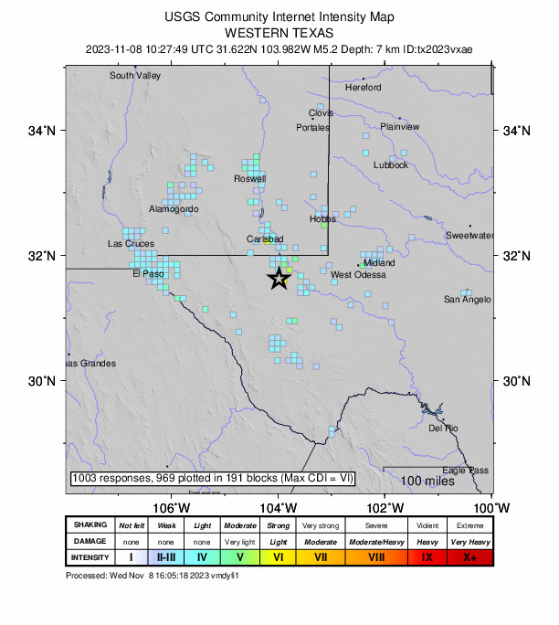 M5.2 earthquake in west Texas likely anthropogenic