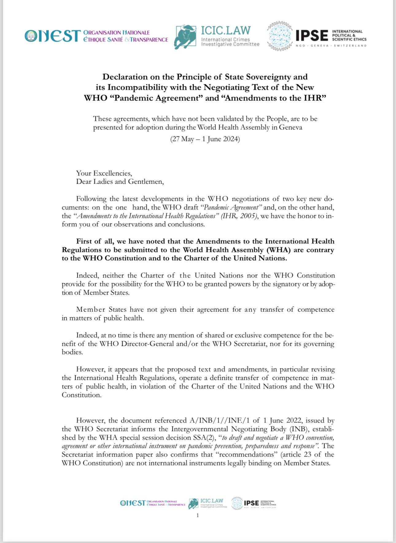 Declaration on the Principle of State Sovereignty and its ...