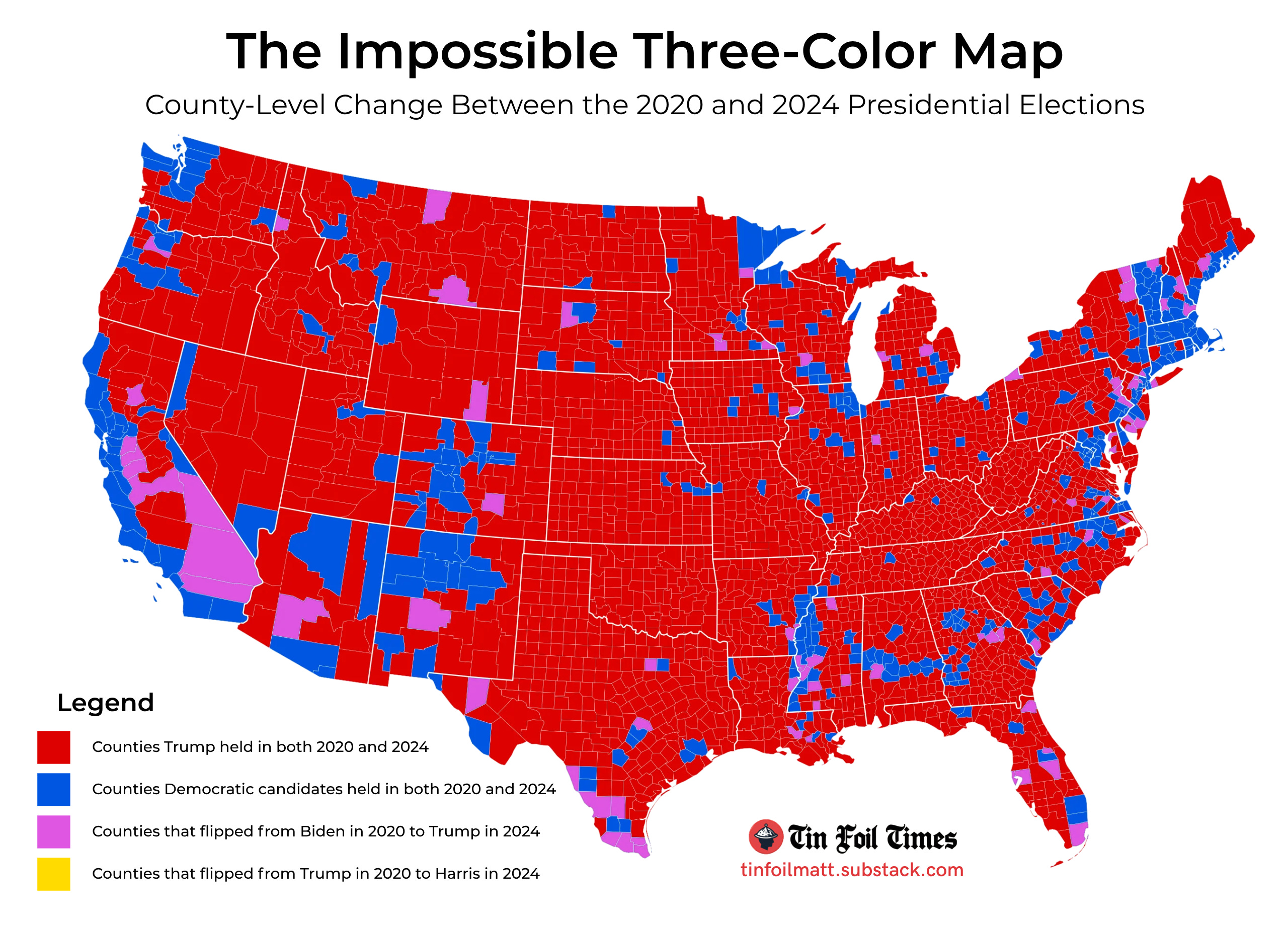 The Impossible Three-Color Map - by Tin Foil Matt