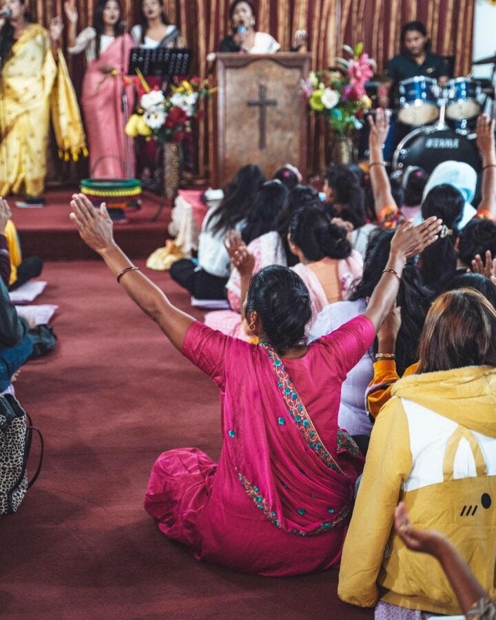 A Gallery Of The Faithful Gathering For Church. Album 34