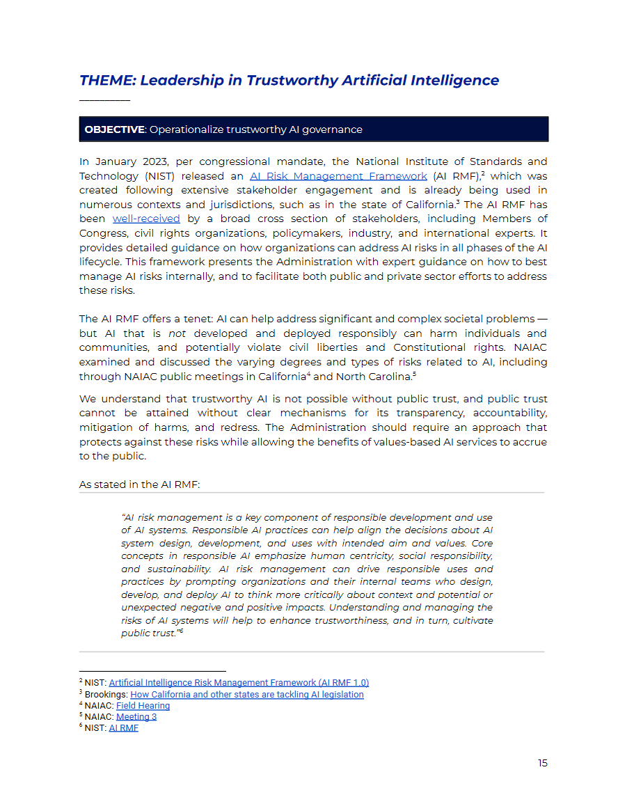 National Artificial Intelligence Advisory Committee Releases First Report