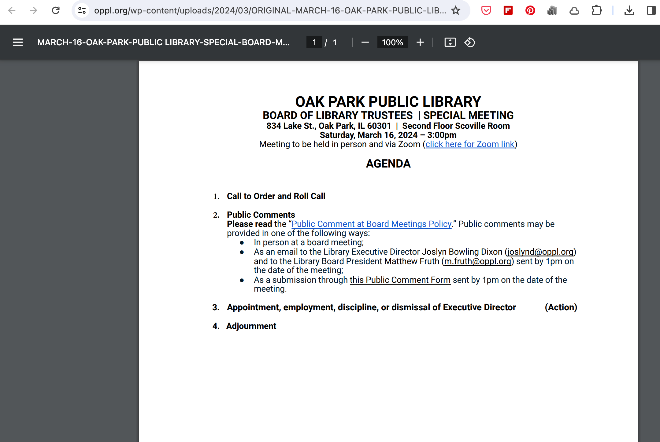 What Is Going On at Oak Park Public Library?