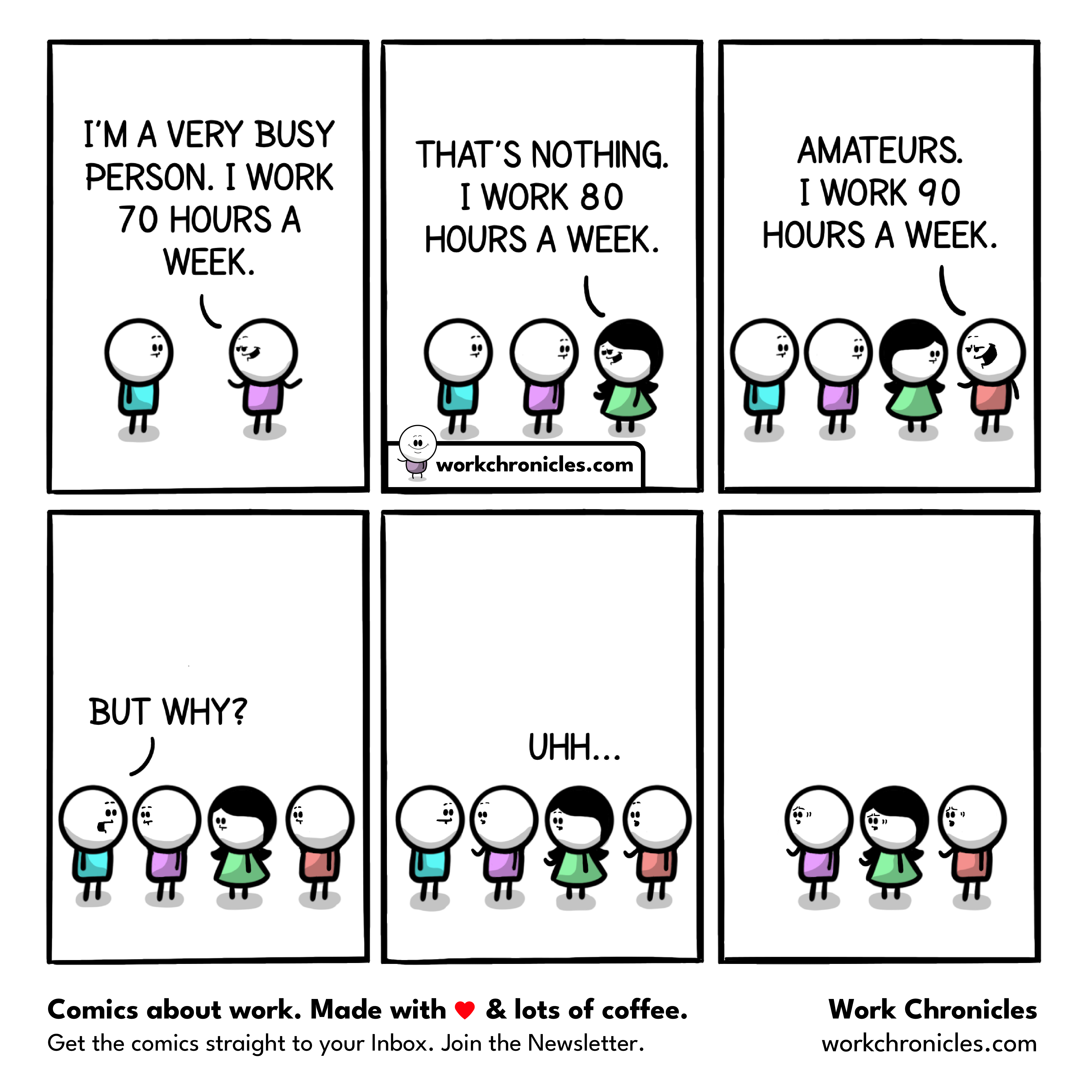(comic) Working long hours - Work Chronicles