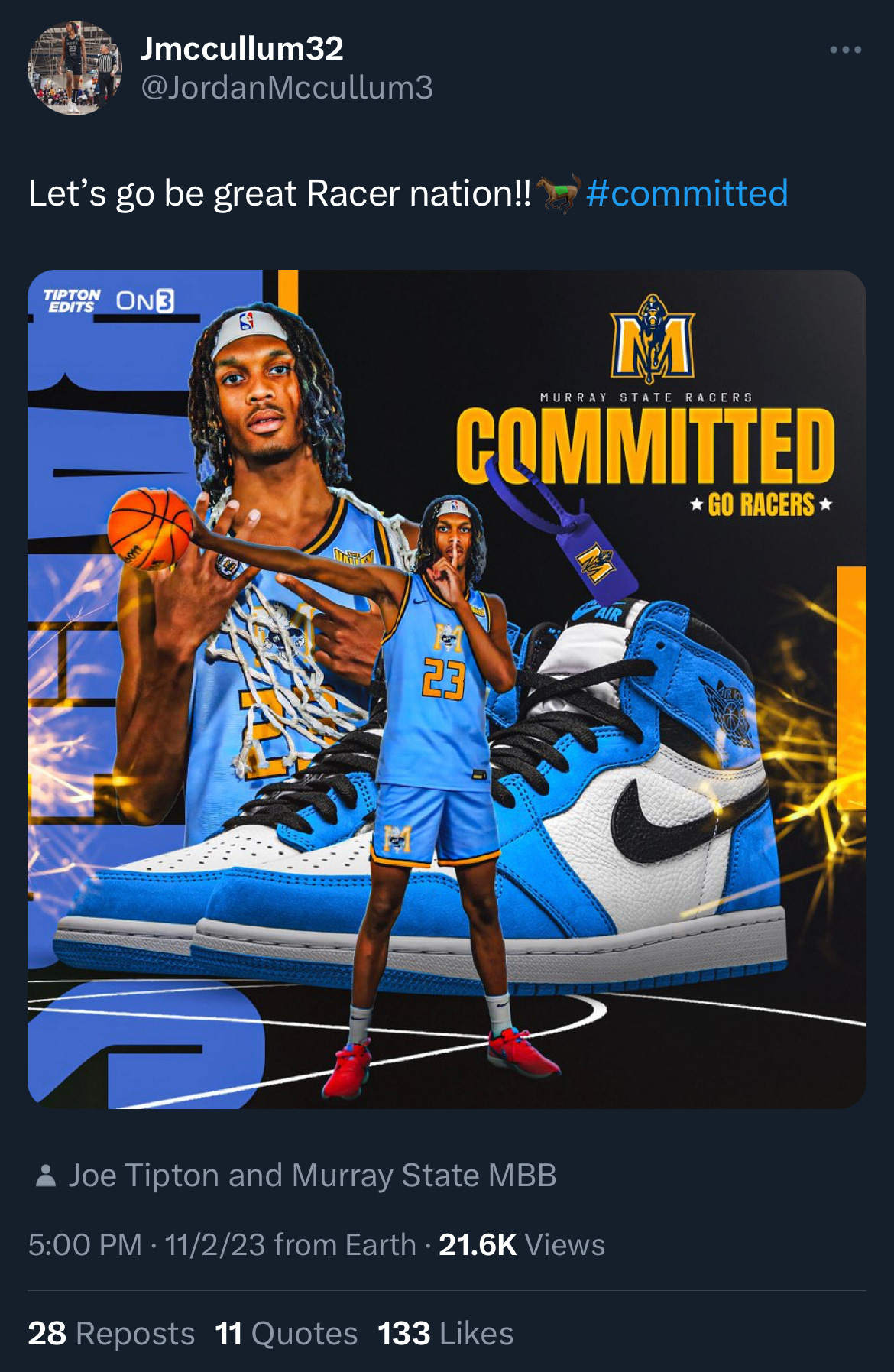 McCullum says he's headed to Murray State - by Jeff Bidwell