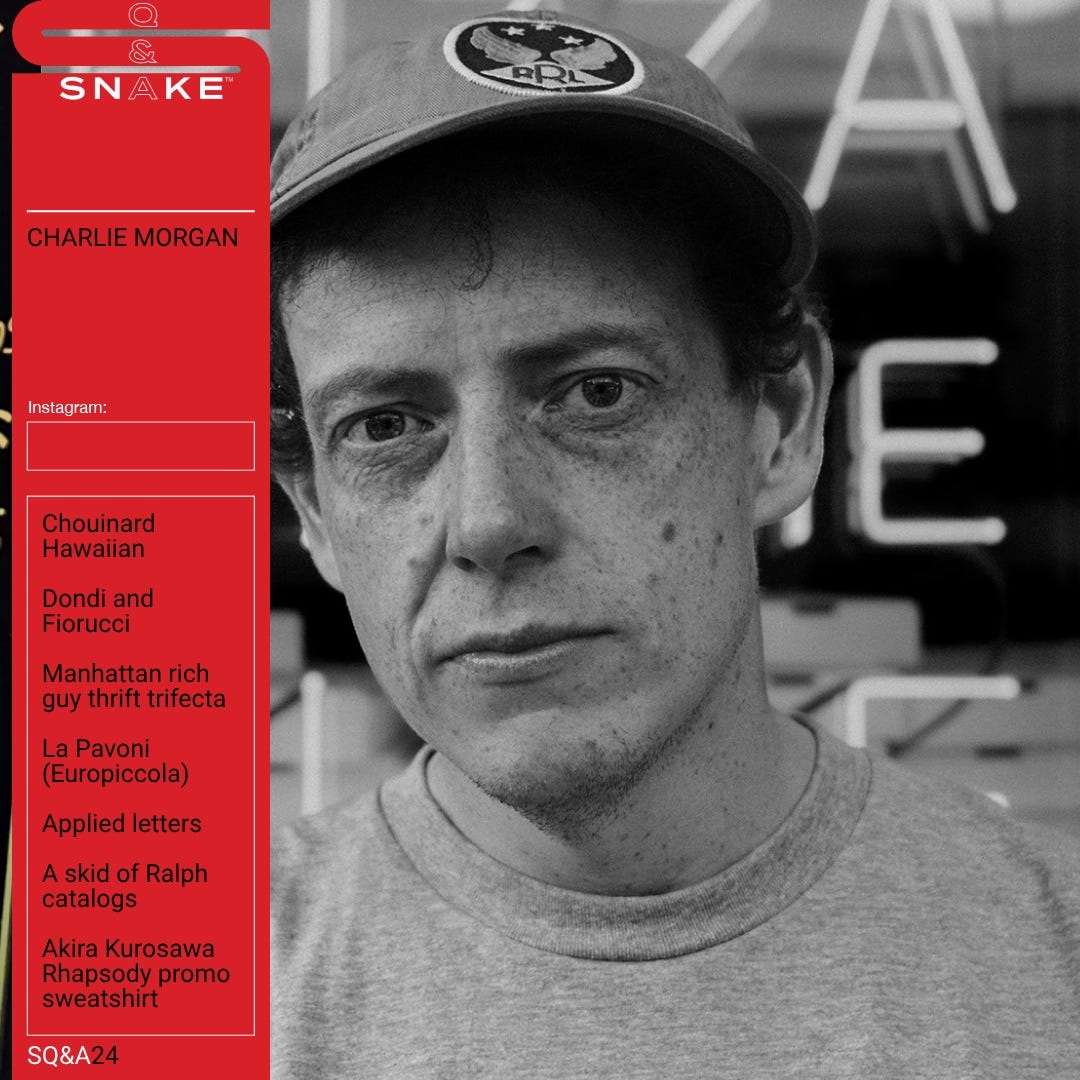 Snake Q&A 024: Charlie Morgan - by Sami Reiss - SNAKE