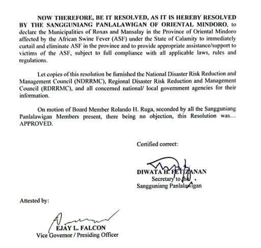 Philippines: African swine fever (ASF) outbreak in Oriental Mindoro ...