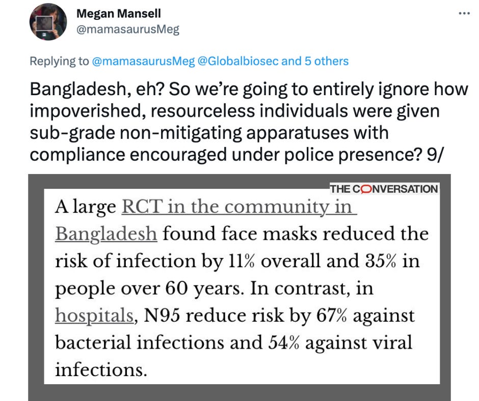 Actual mask expert Megan Mansell chimes in on the Cochrane mask review ...