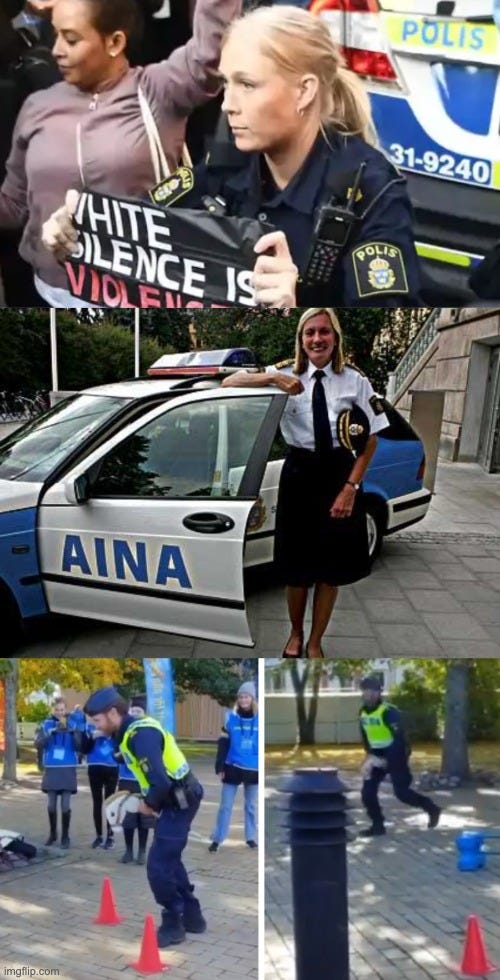 Kvinnliga poliser tänker med snippan.