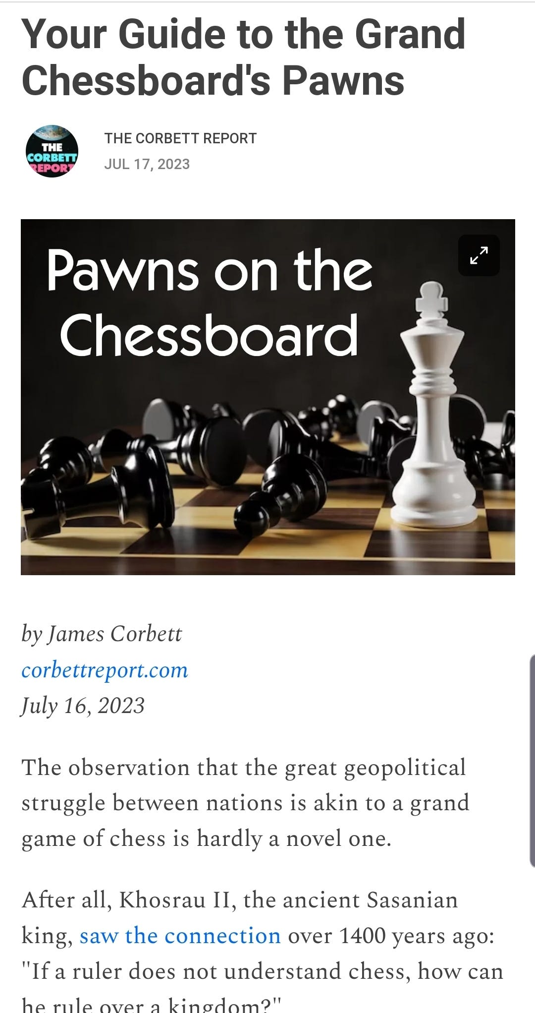 Your Guide to the Grand Chessboard's Pawns - by A. Peleg