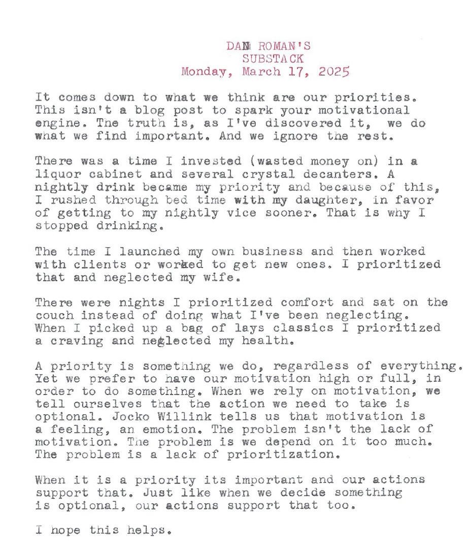 The Motivational Engine - Dan Roman's Substack