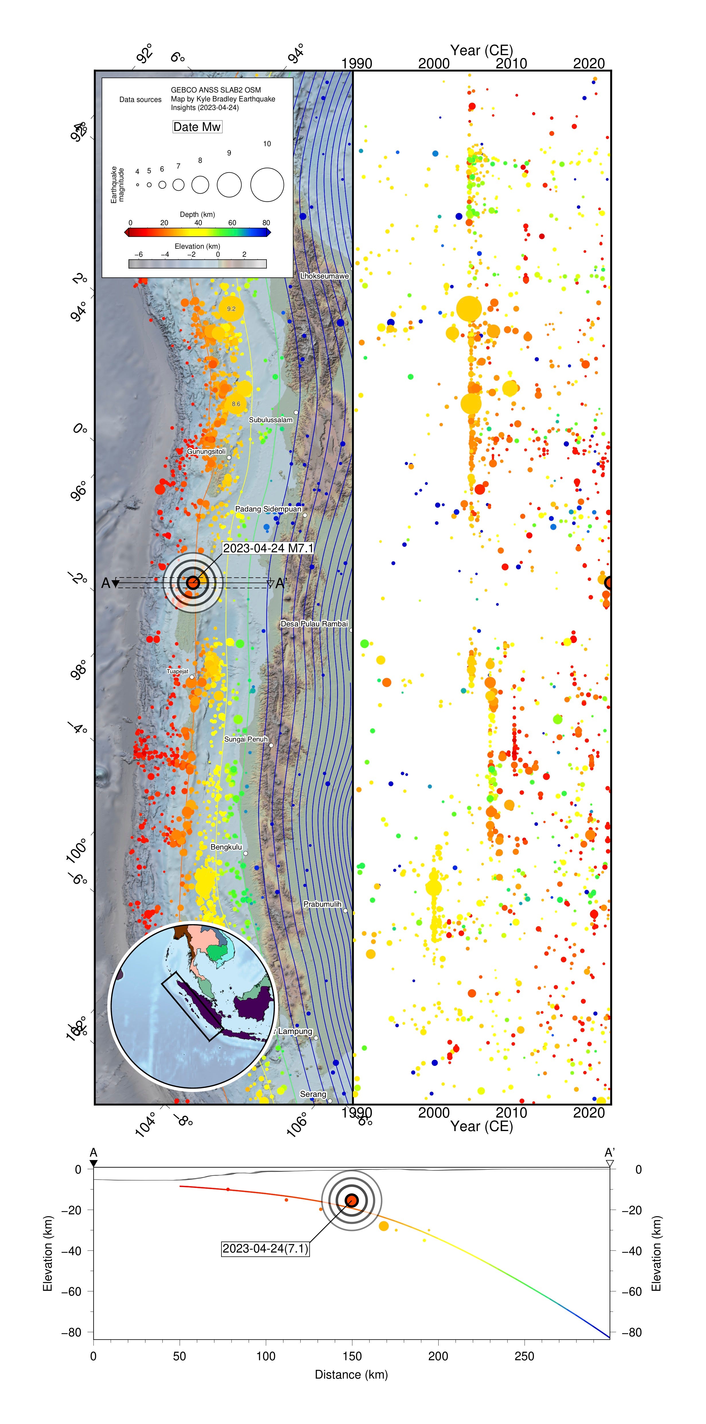 M7.1 earthquake hits Mentawai Seismic Gap offshore Sumatra