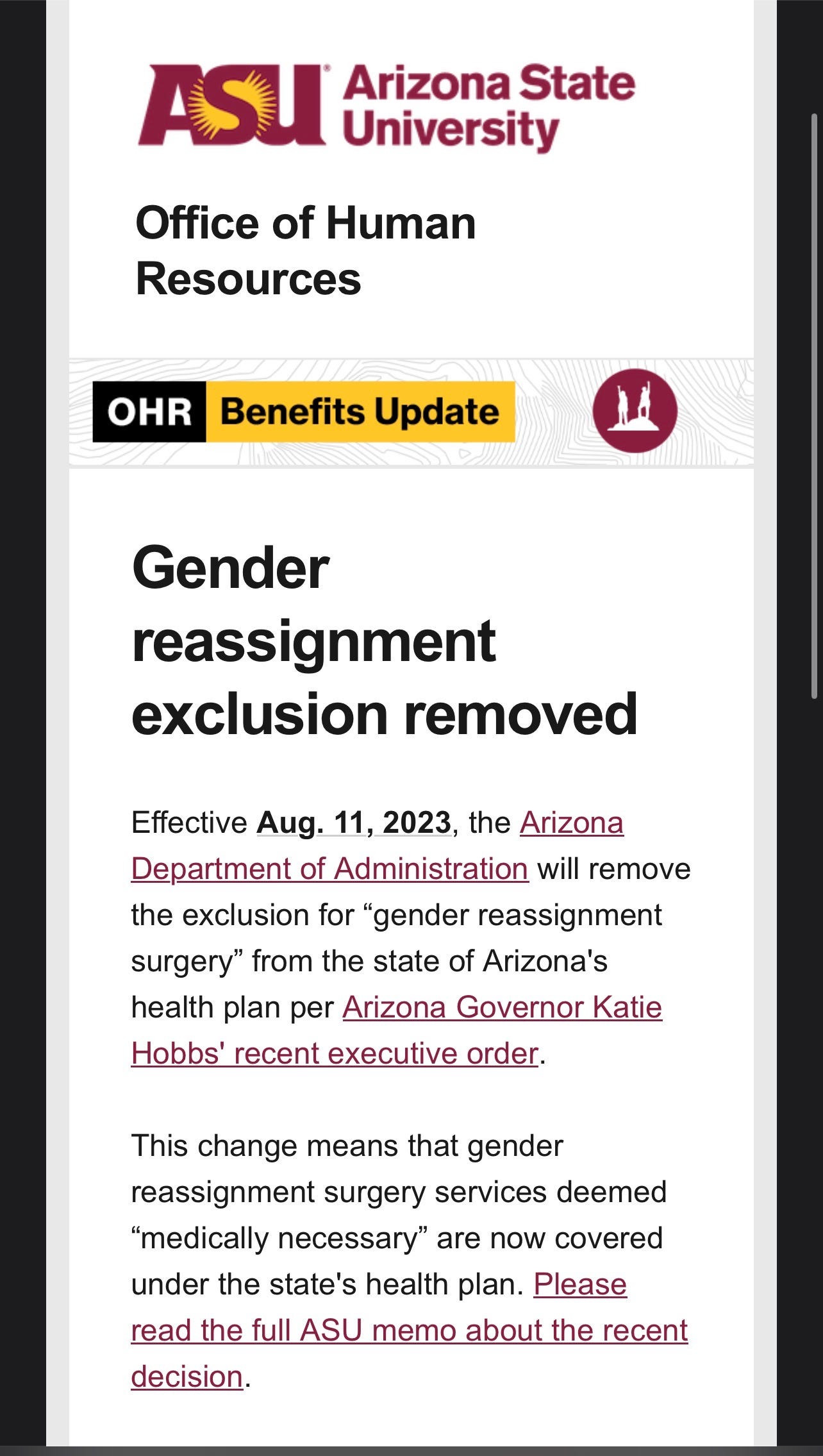 ASU pays for gender reassignment - by Dr. Owen Anderson