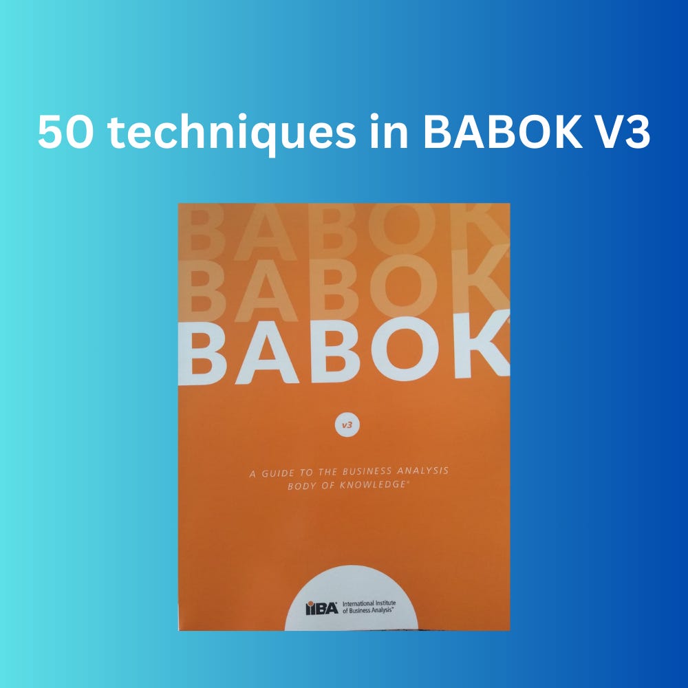 50 BABOK V3 Techniques - by BA Zone