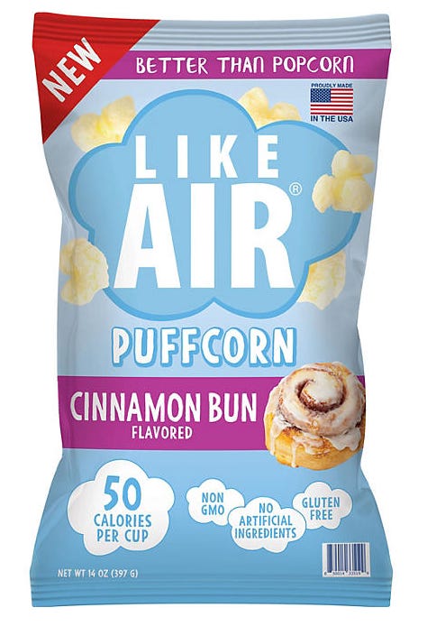 Like Air Cinnamon Bun Flavored Puffcorn - by Janine Annett