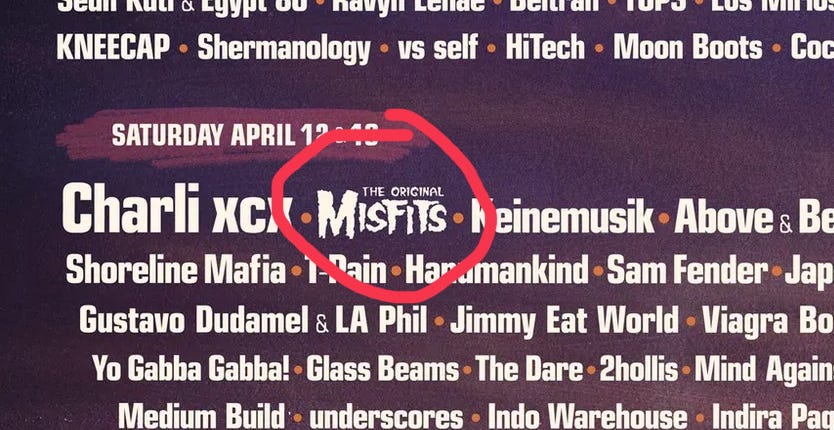 The Misfits’ font on the Coachella poster has broken my brain.