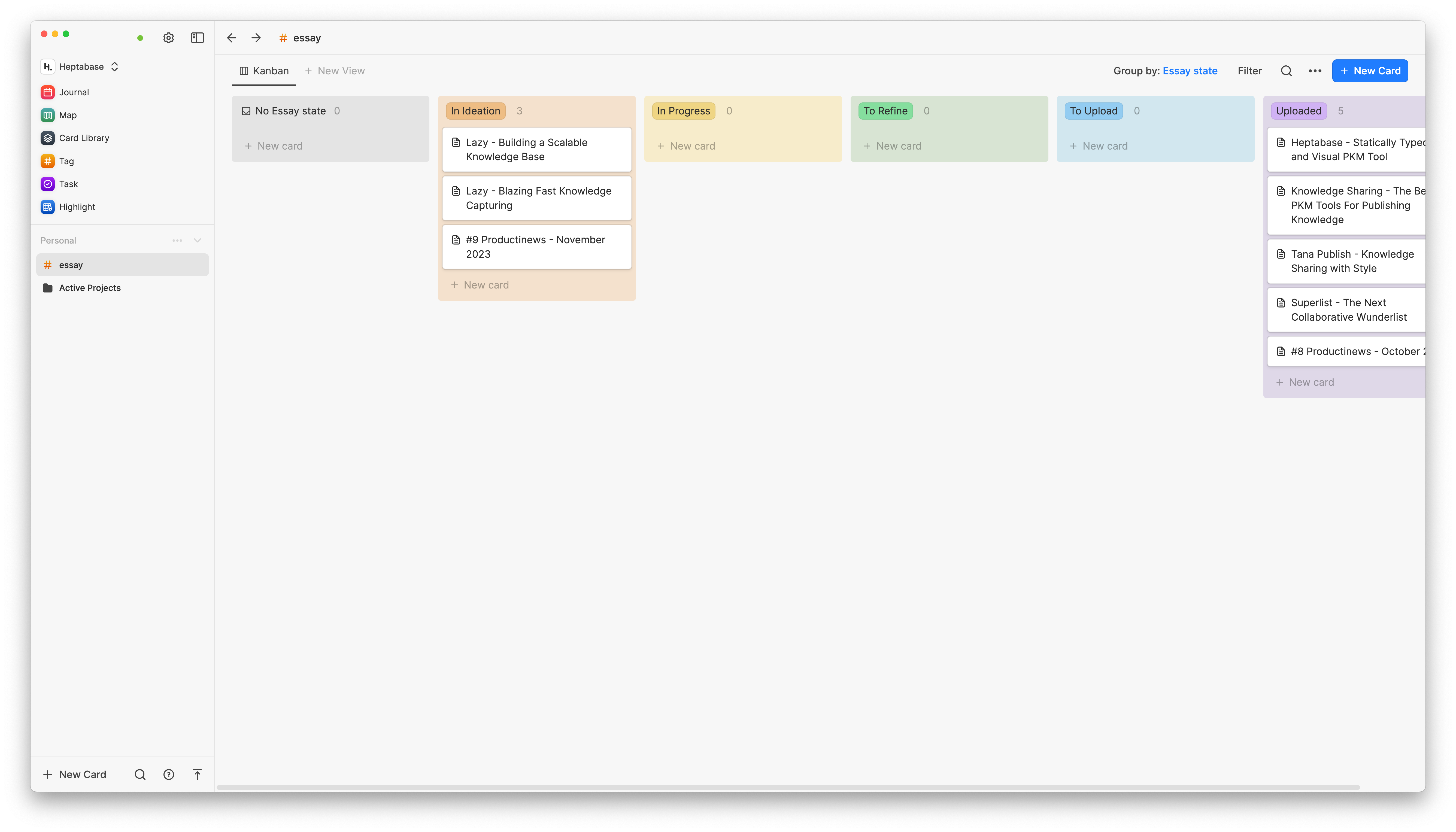 Heptabase - Statically Typed and Visual PKM Tool