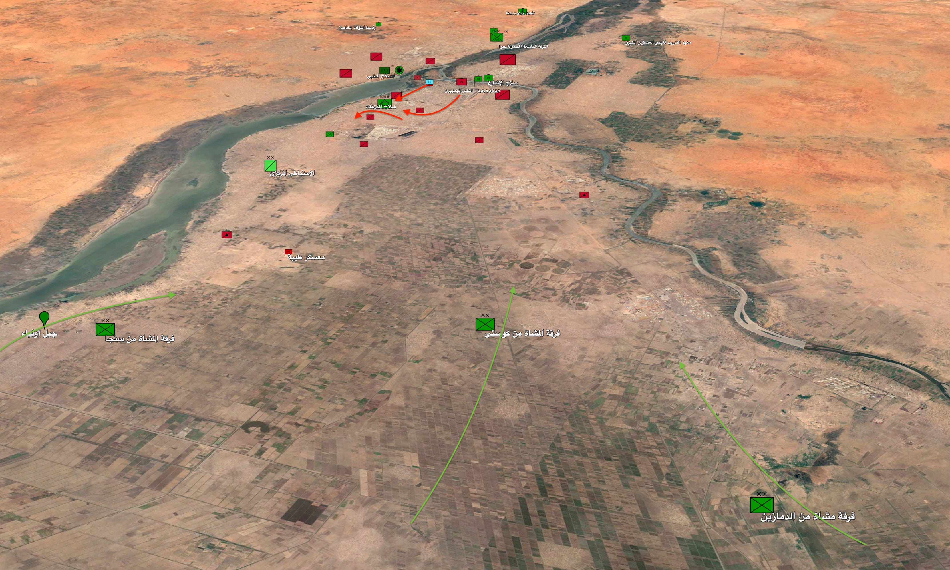 Maps of the Military Situation in Khartoum - by خواجة رافد