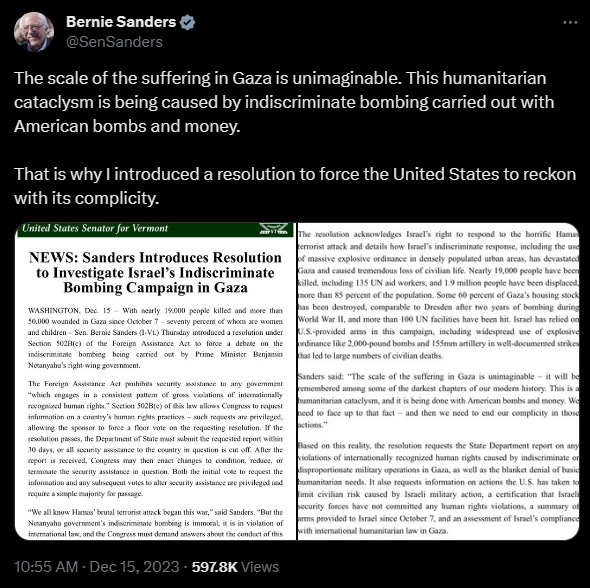 Senator Sanders's resolution to force the United States to reckon with ...