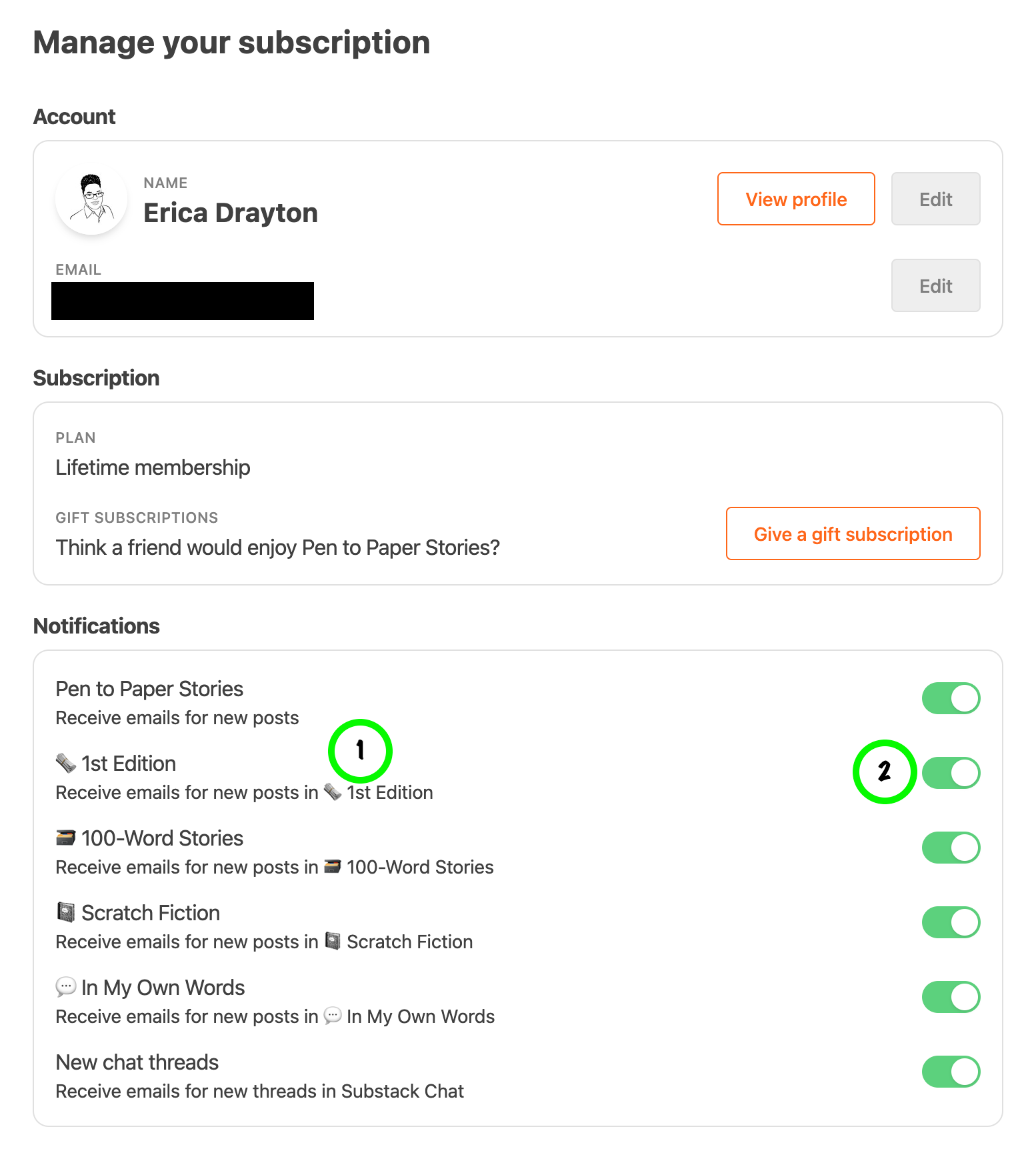 Substack Reader Tips and Tricks - Erica Drayton Writes