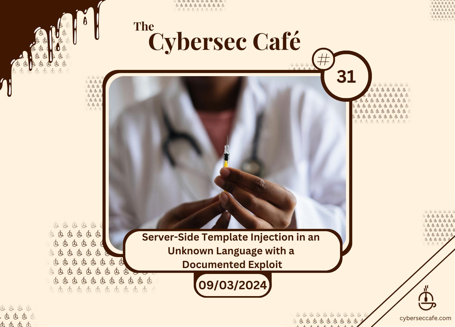 Server Side Template Injection In An Unknown Language With A Documented Exploit