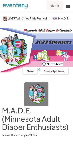 Minneapolis Pride hosts “Adult Diaper Enthusiasts” booth at festival