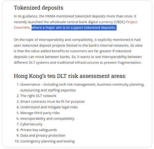 Tokenization of deposits: trends, challenges and potential