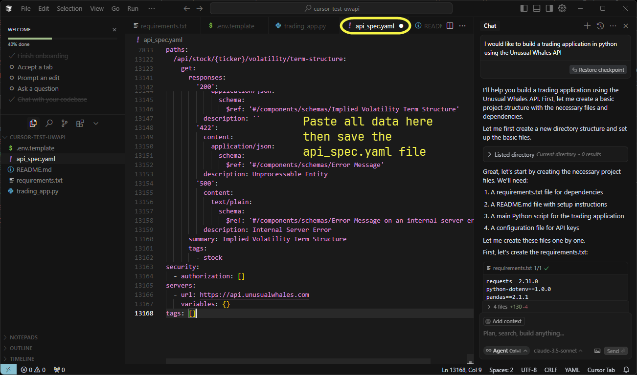 How to Use AI tools and Unusual Whales API together