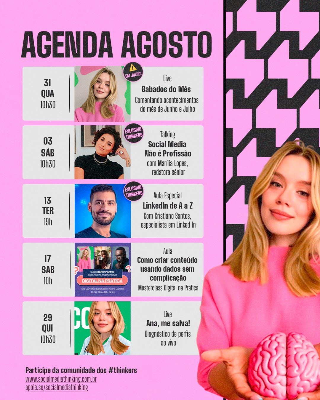Calendário de Agosto