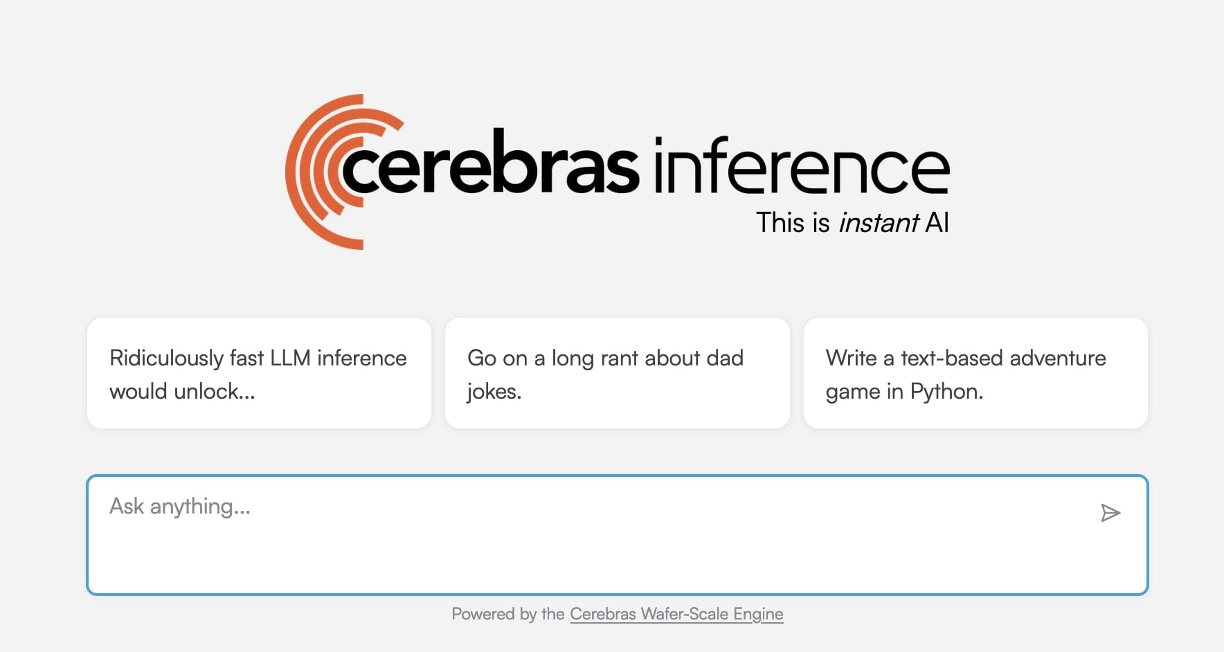 Cerebras Inference – Cloud Access to Wafer Scale AI Chips