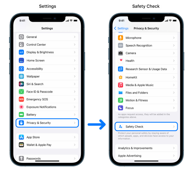 Check out Apple's Personal Safety User Guide and audit your sharing ...