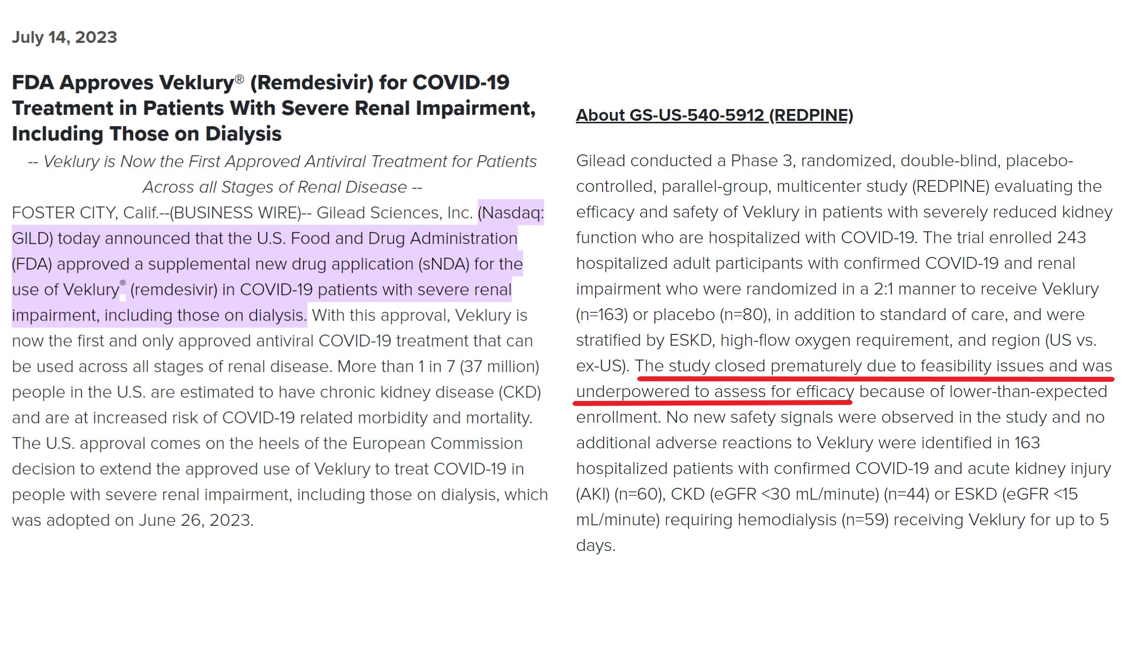 FDA Approves Remdesivir in Kidney Patients after Failed Trial