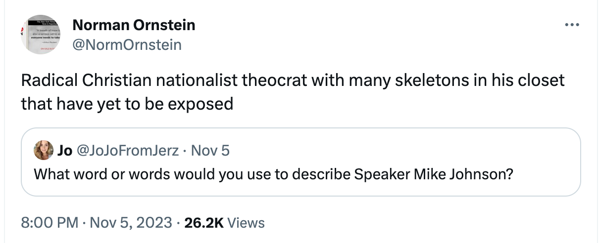 Norm Ornstein on the GOP's embrace of radical Christian nationalism