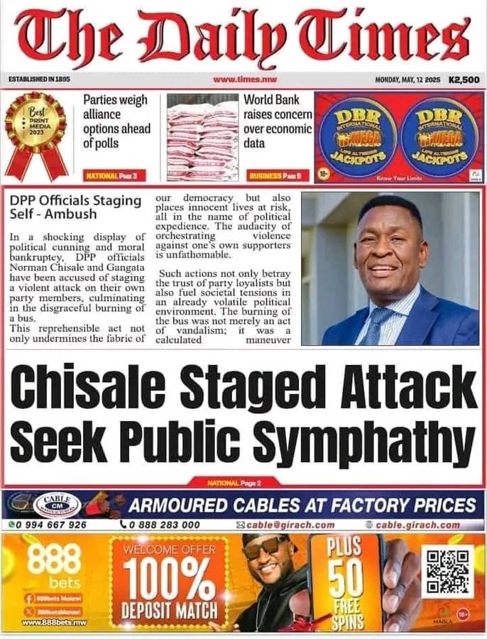 Times Newspaper Front Page