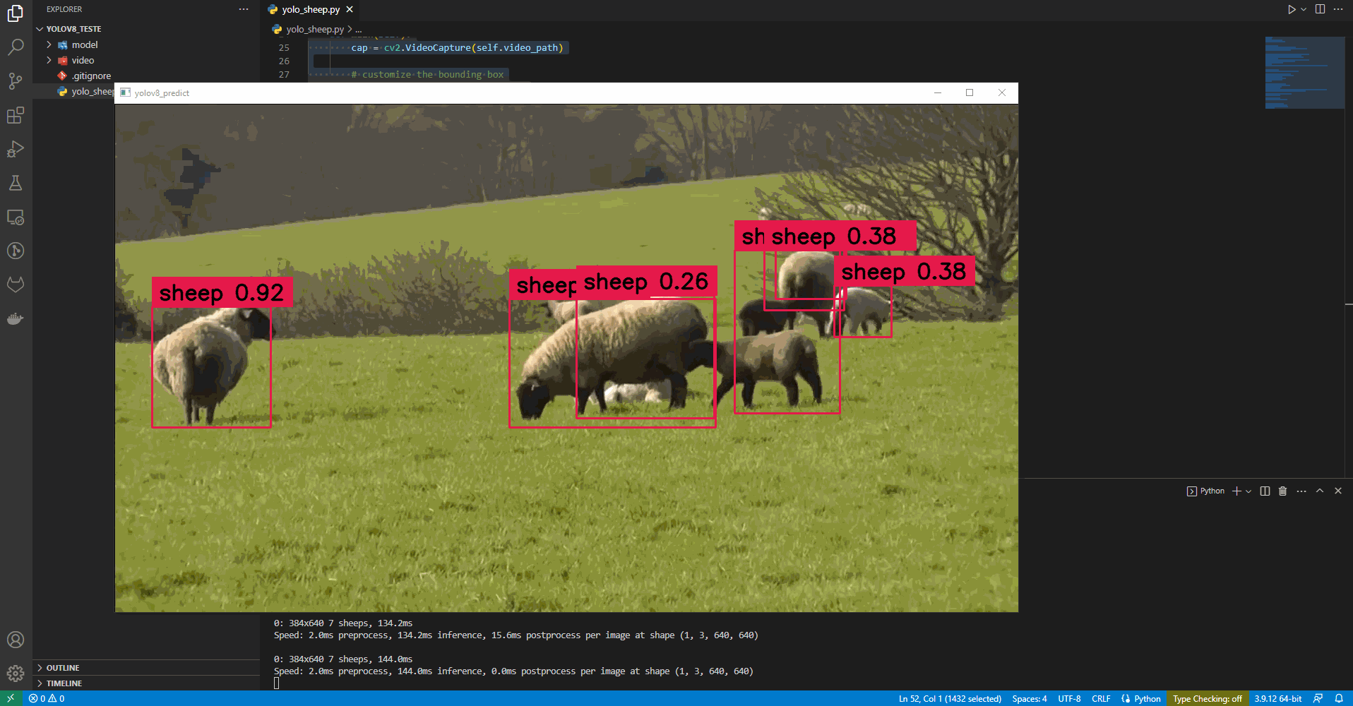 Detect sheeps with YOLOv8 - by Felipe Meganha