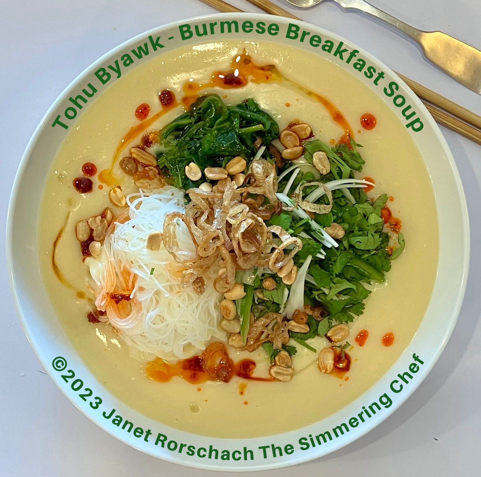 Burmese Breakfast Street Soup - The Simmering Chef