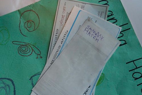 Sammy’s first check endorsement - by Joshua Hatch