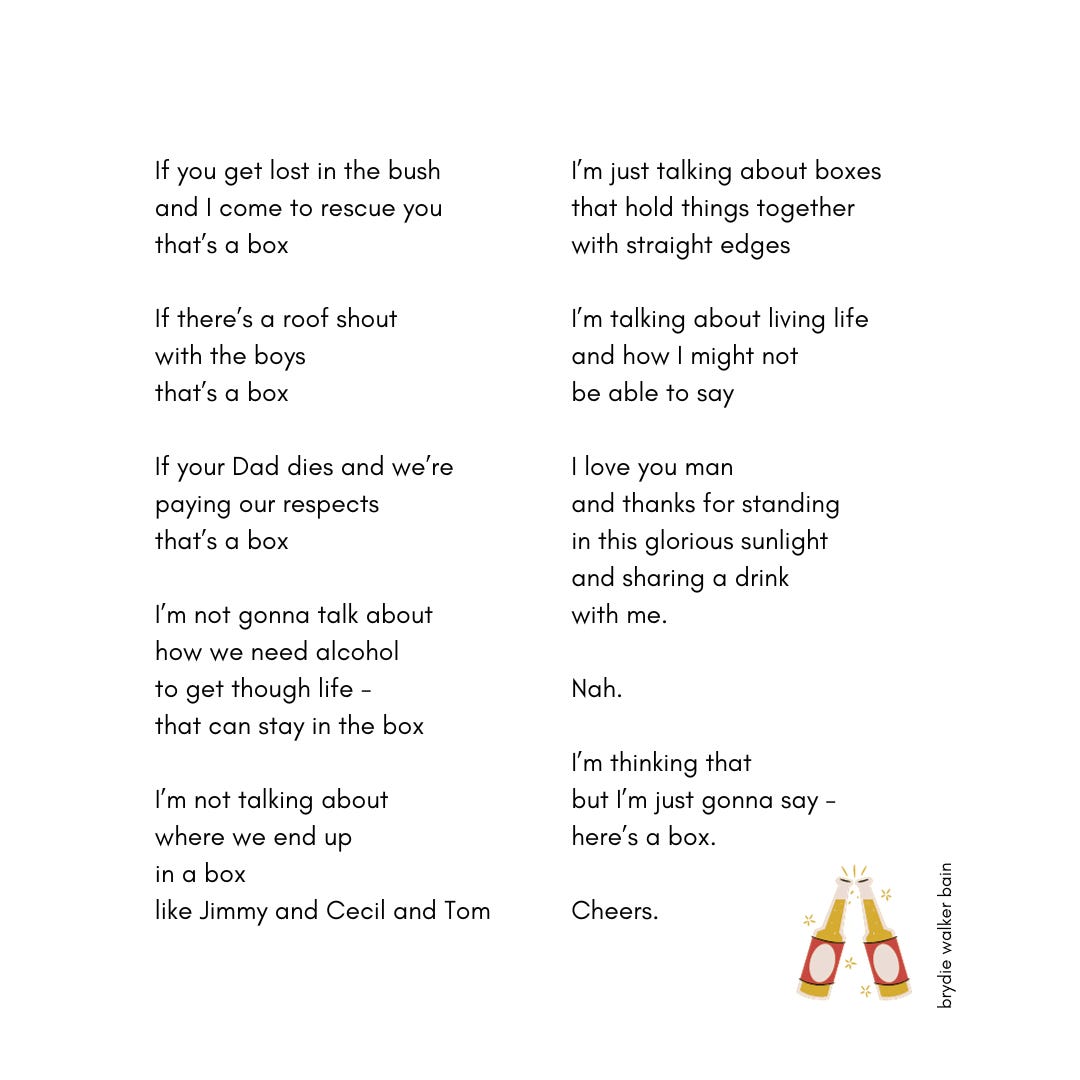 The poetry of boxes - by Brydie Walker Bain